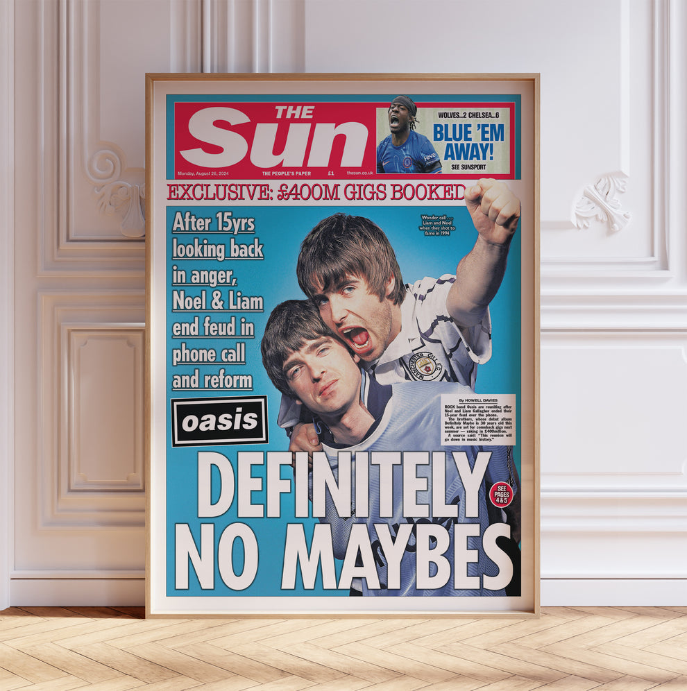 Oasis REUNION 2025 Newspaper Poster – Epic Prints
